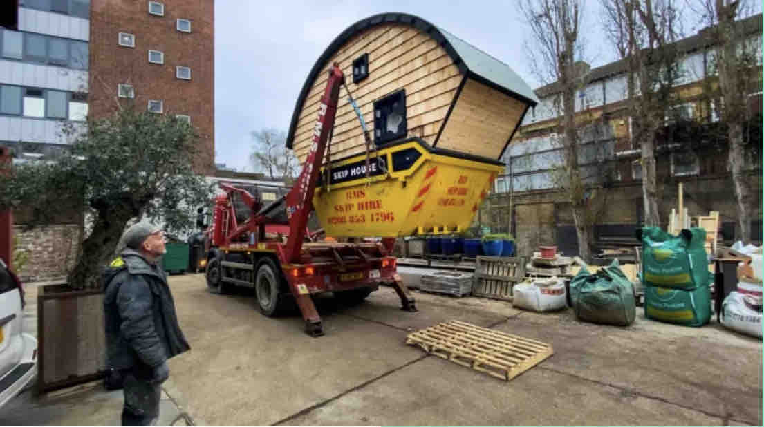 This dumpster is fire - after a dude converted it into a small home for ...